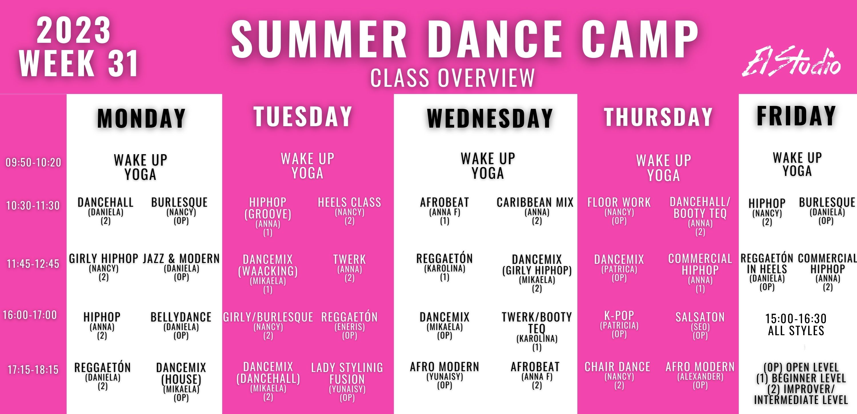 Summer Dance Camp Program 2023 | ElStudio.dk